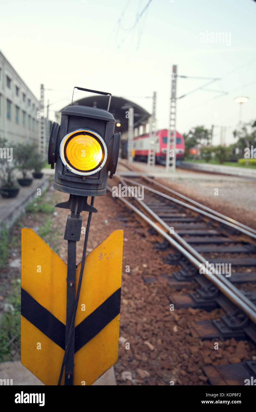 traffic light on the railway Stock Photo - Alamy