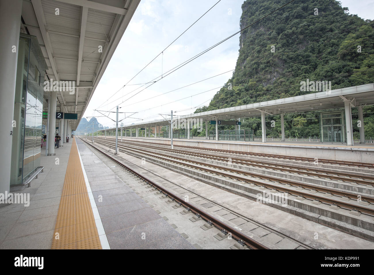Railway station platform Stock Photo - Alamy