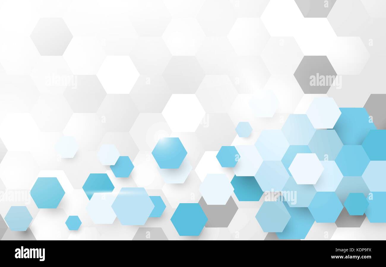 Abstract white and blue pattern hexagon background. Space for your text Stock Vector Image & Art ...