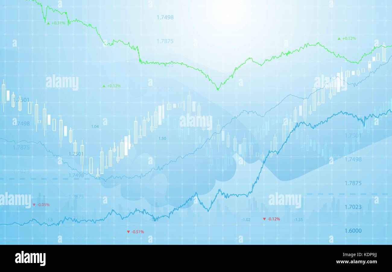 Stock market chart with business hand shake in blue background Stock ...