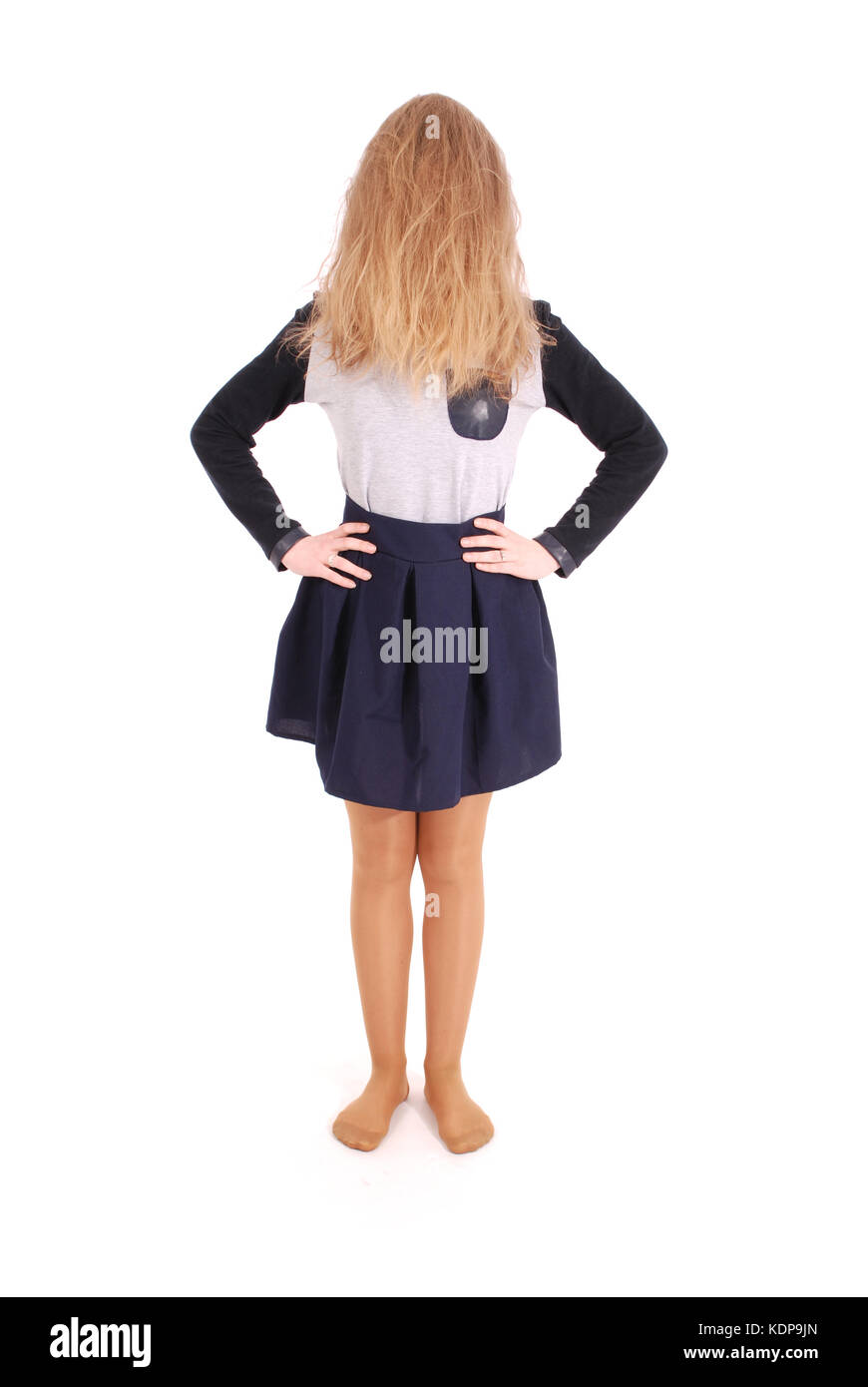 Portrait of beautiful young girl with her face half-hidden by her hair ...