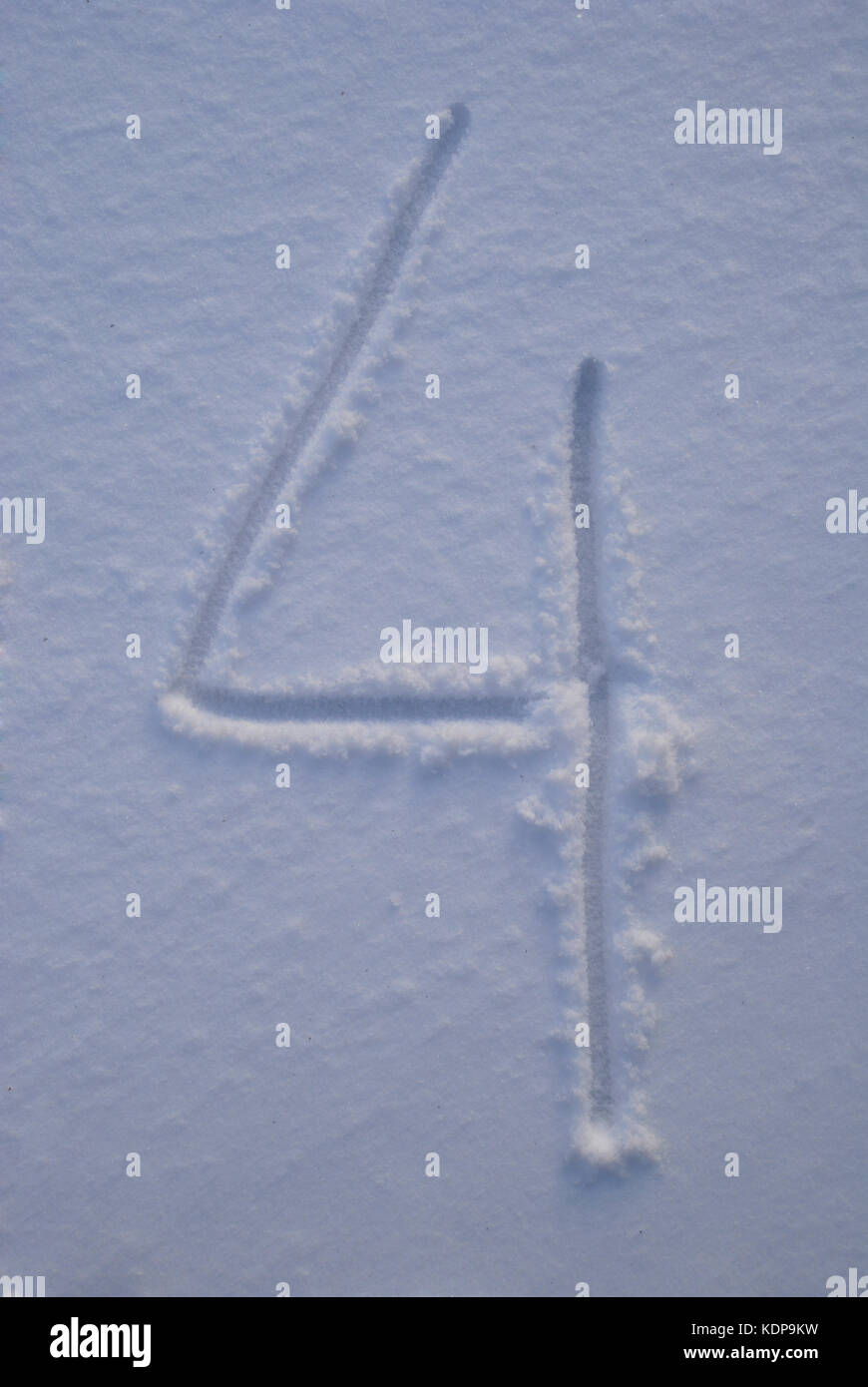 Winter numbers handwritten on snow background Stock Photo - Alamy