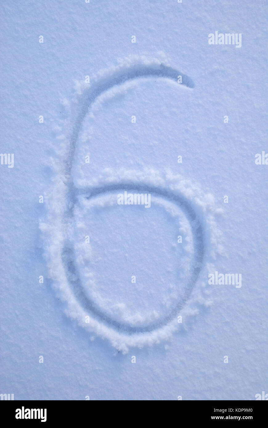 Winter numbers handwritten on snow background Stock Photo - Alamy