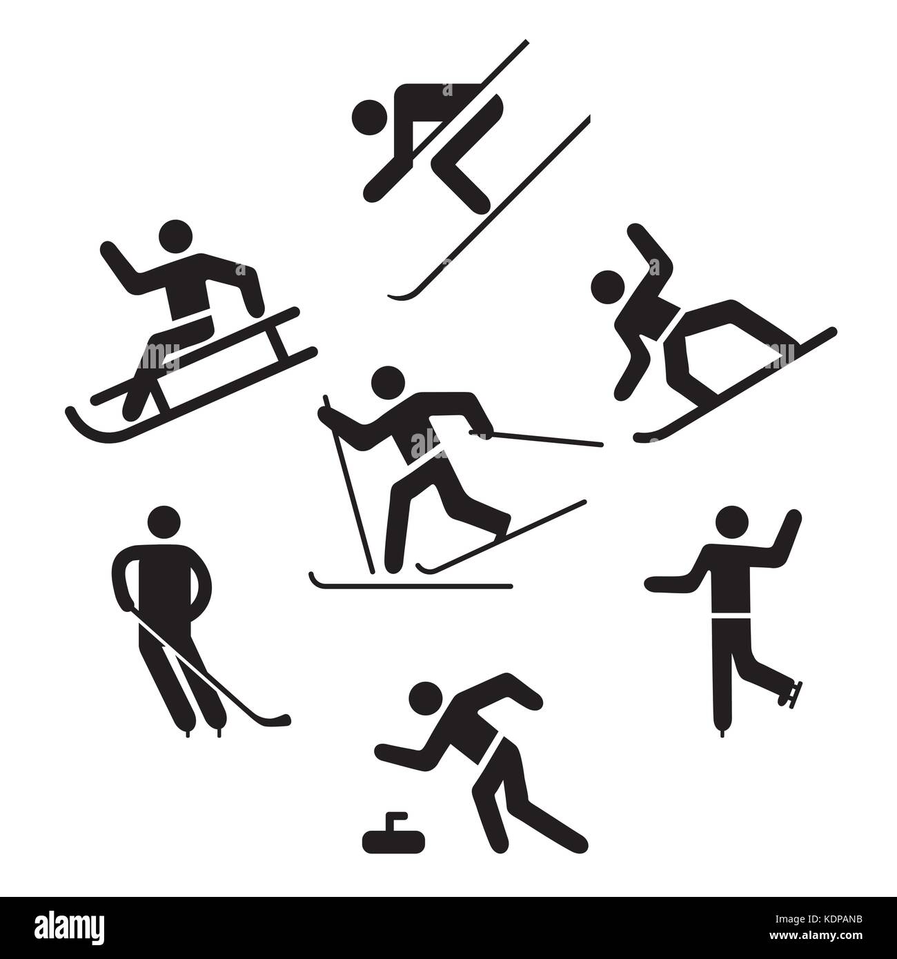 Winter sports Pictogram, Ice skating, Skiing Stock Vector Image & Art ...