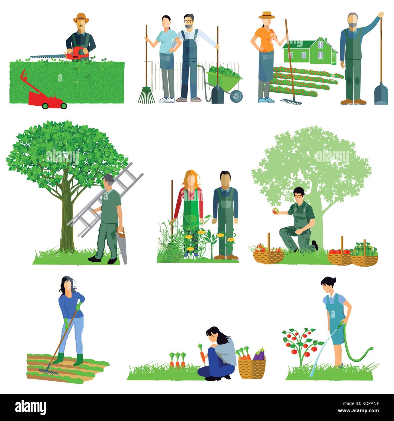 Gardening. Garden tools, garden maintenance Stock Vector Image & Art ...