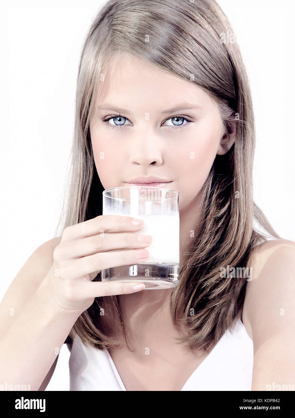 Young girl with milk Stock Photo - Alamy