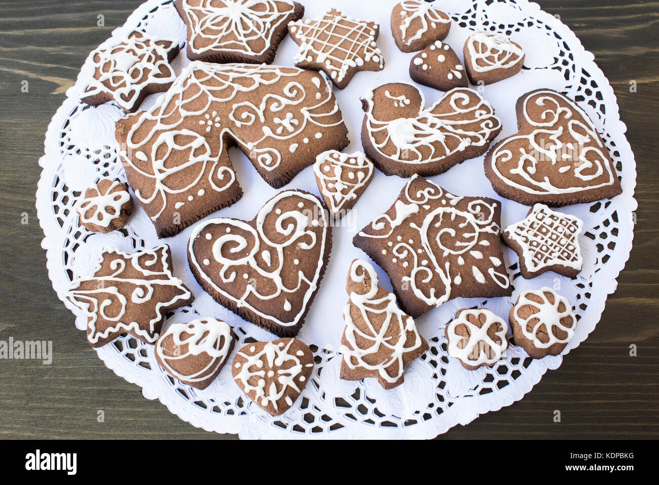 Gingerbread Cookies on a Paper Lace Stock Photo - Alamy