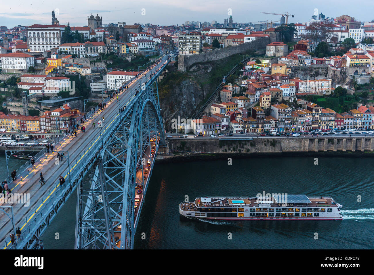 Dom Luis I Bridge in Porto city on Iberian Peninsula, second largest ...