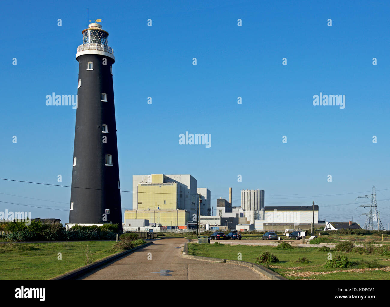 Lighthouse & nuclear power station, Dungeness, Kent, England UK Stock ...