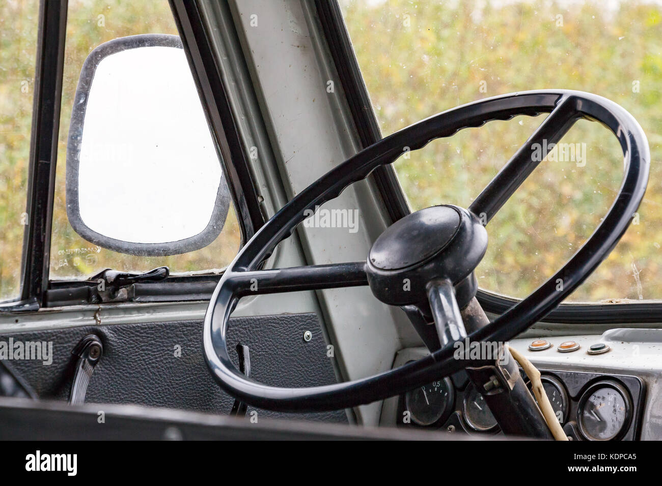 Steering wheel in the cockpit Stock Photo - Alamy