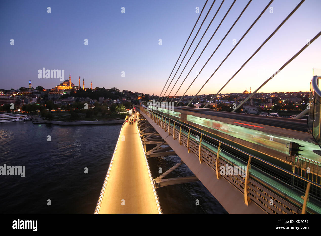 Golden Horn Metro Bridge in Istanbul City, Turkey Stock Photo - Alamy