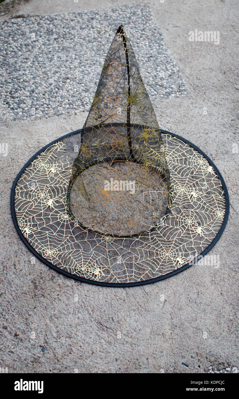 transparent witch hat for Halloween top view abstract background Stock ...