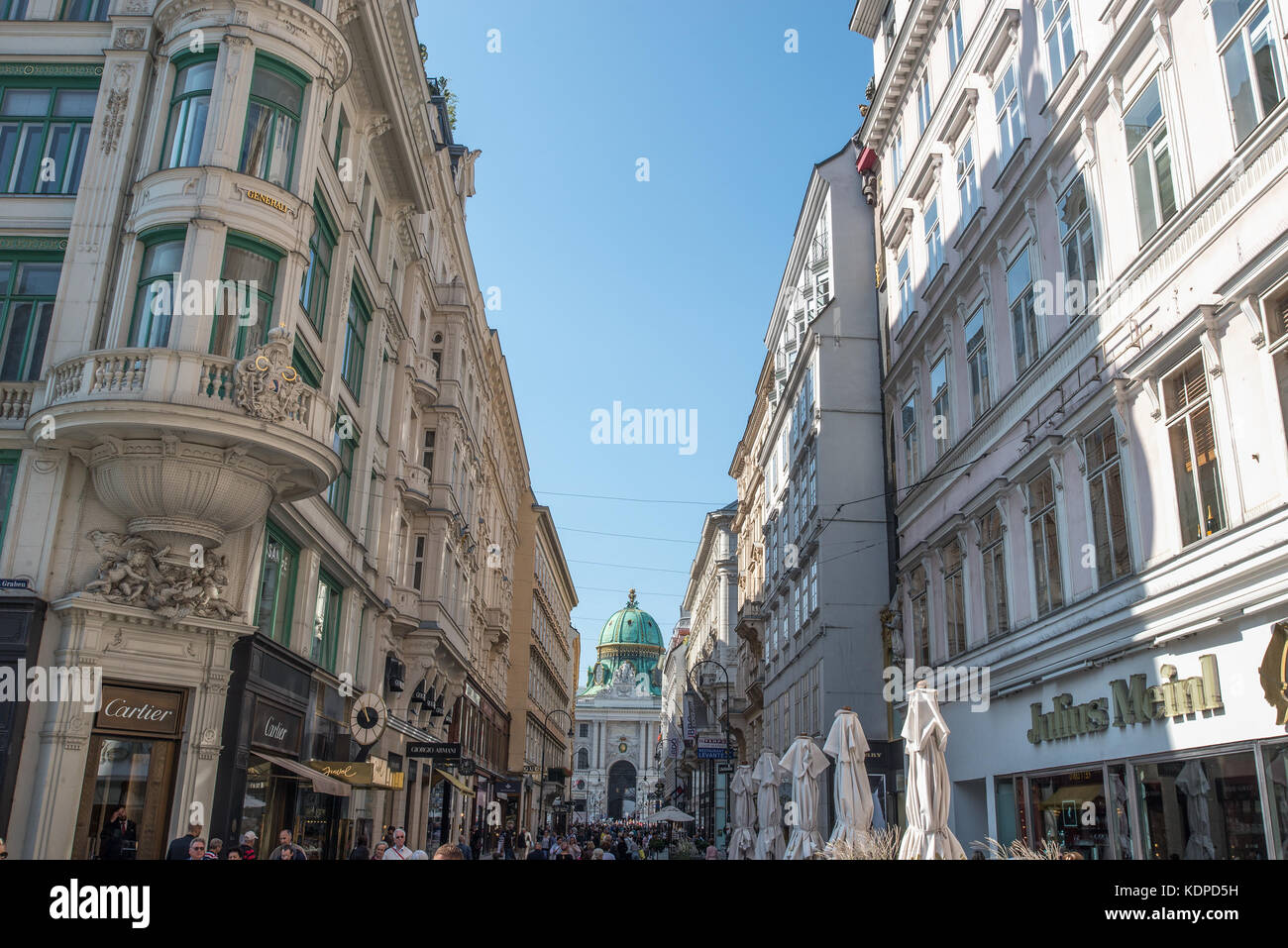 Kohlmarkt street with Hofburg Complex in Vienna Austria September 2017 ...