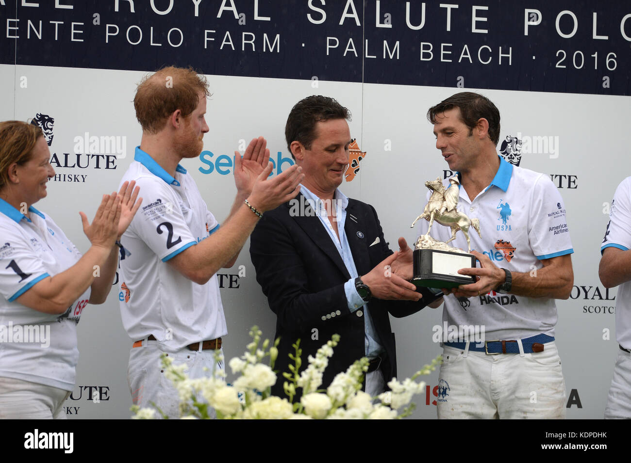 WELLINGTON, FL - MAY 04: Melissa Ganzi, Prince Harry, Malcolm Borwick ...