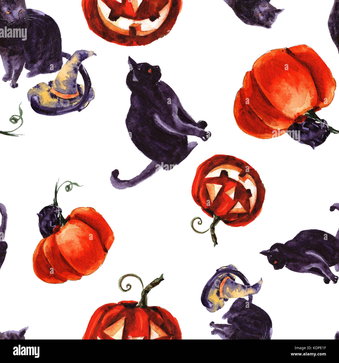 Set Of Cat Cartoon With Different Actions, Halloween Stock Photo - Alamy