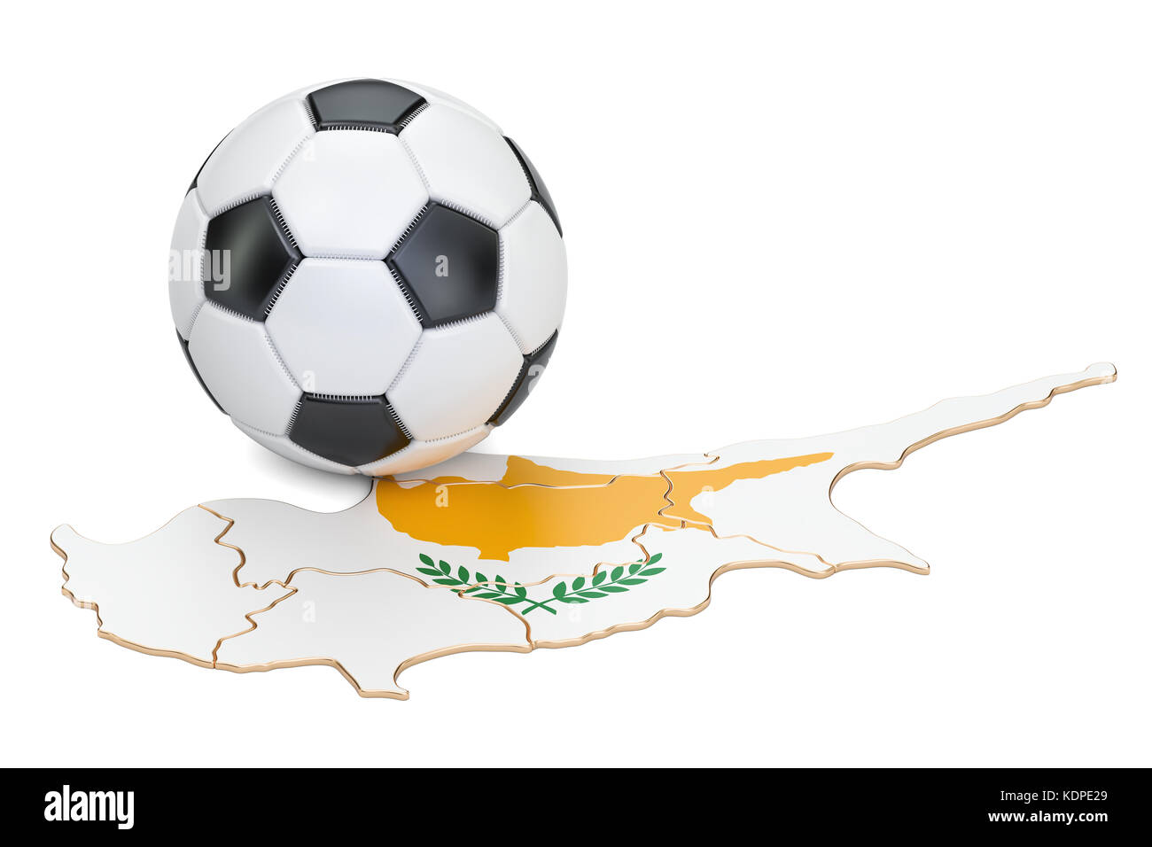 Football ball with map of Cyprus concept, 3D rendering Stock Photo - Alamy