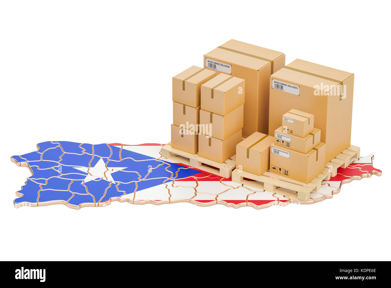 Shipping and Delivery from Puerto Rico isolated on white background ...