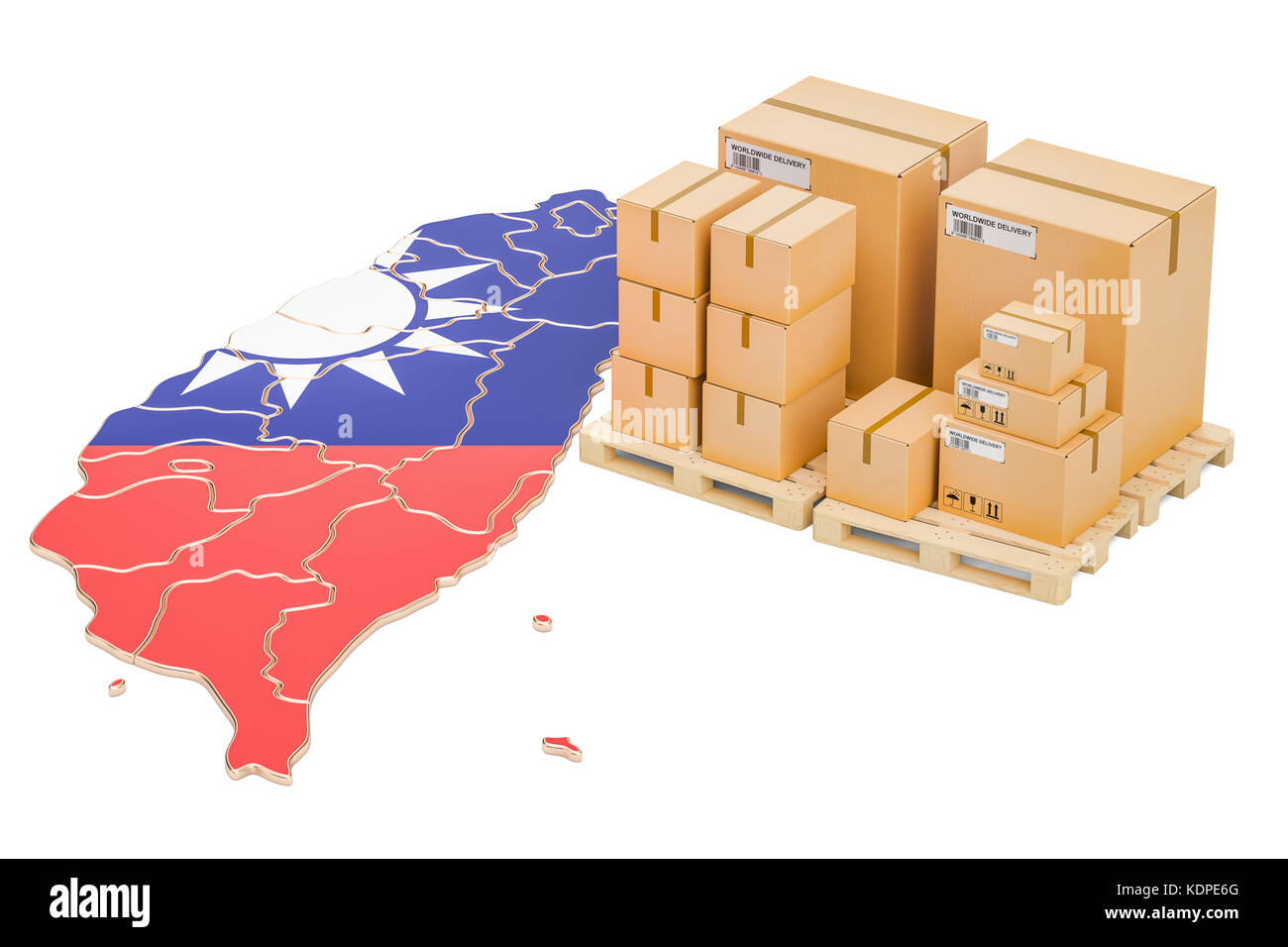 Shipping and Delivery from Taiwan isolated on white background Stock ...