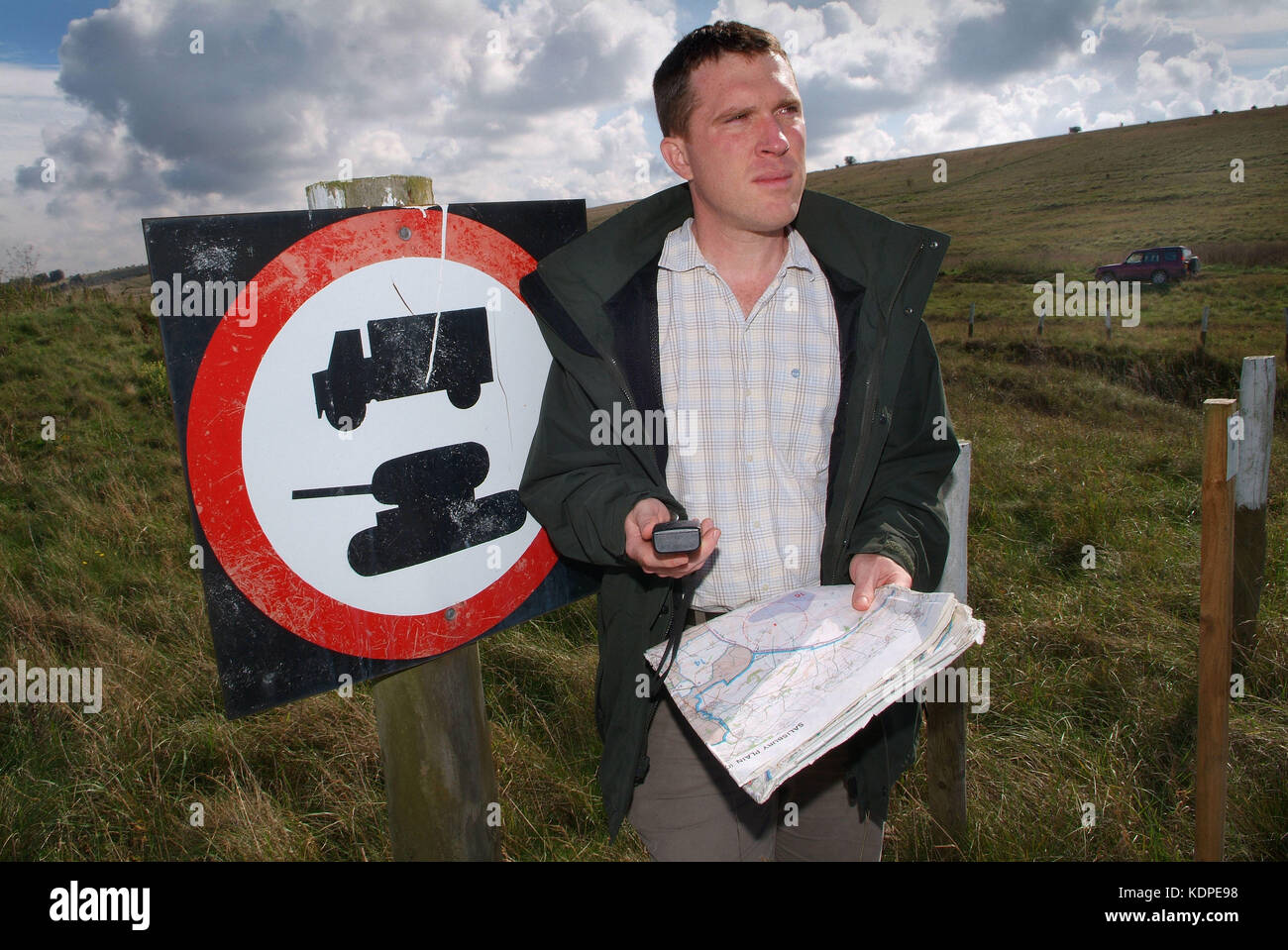 Archaeologist Richard Osgood with tank targets and archaeological sites ...