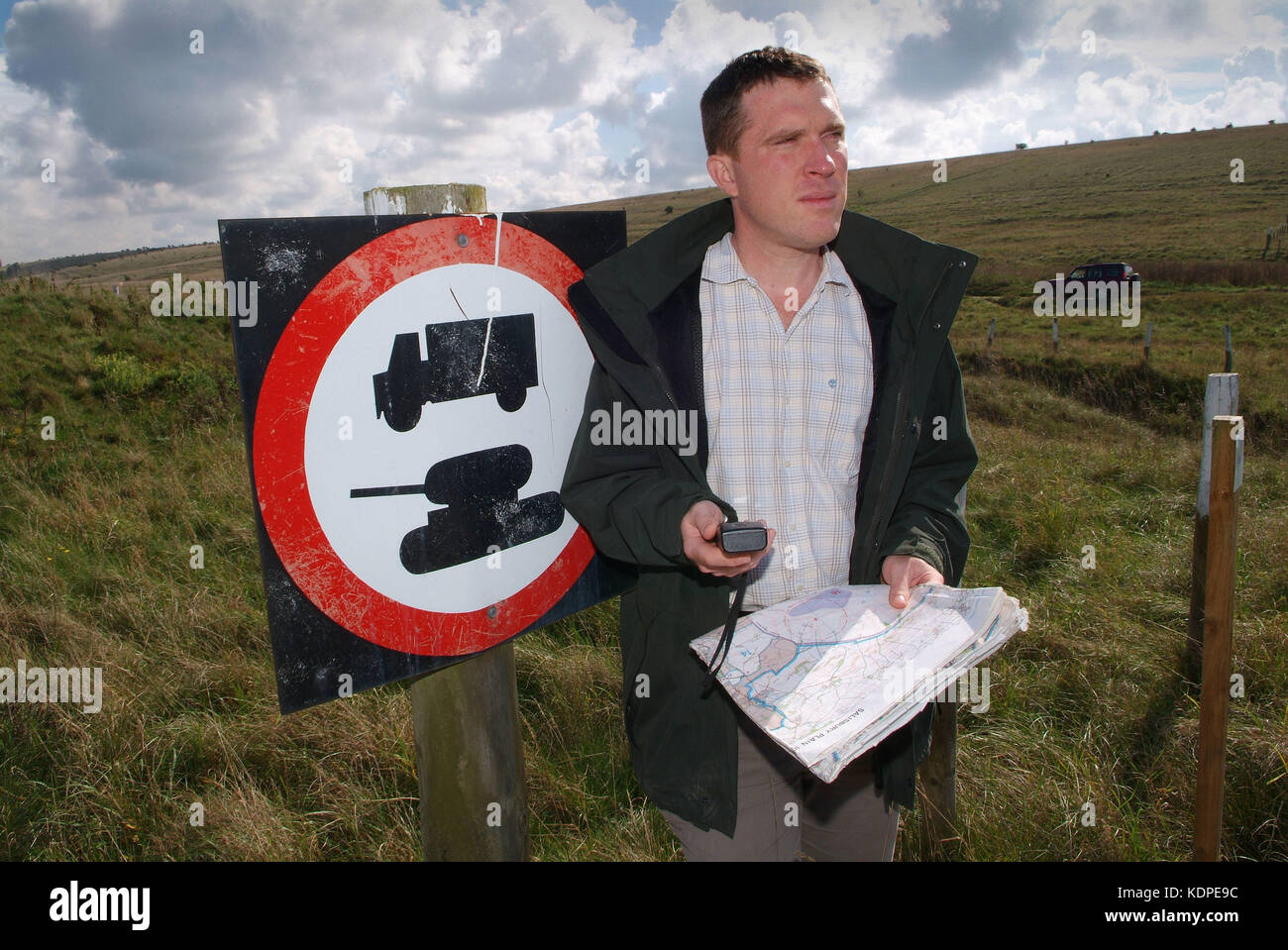 Archaeologist Richard Osgood with tank targets and archaeological sites ...