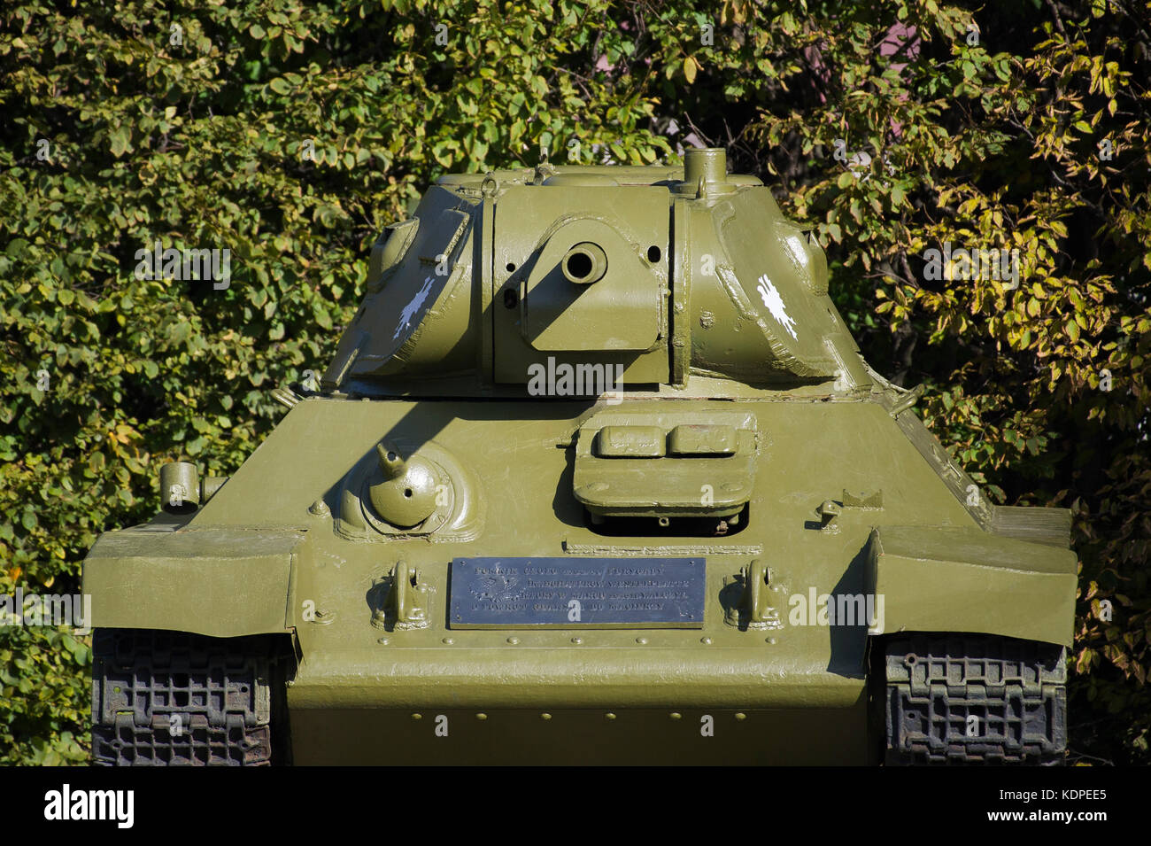 Monument Russian tank T-34/76 in Gdansk, Poland. 15 October 2017. It`s ...
