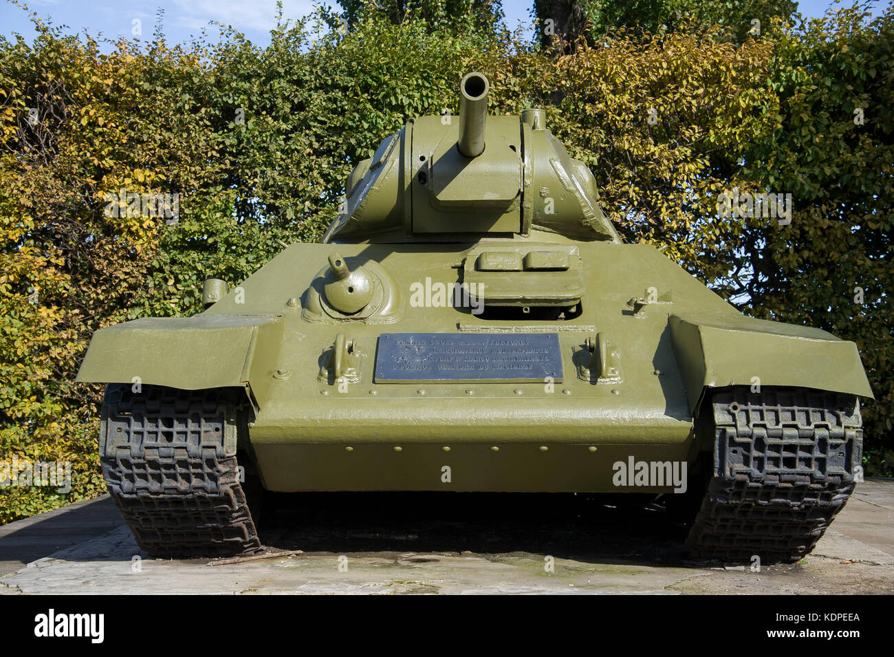 Monument Russian tank T-34/76 in Gdansk, Poland. 15 October 2017. It`s ...