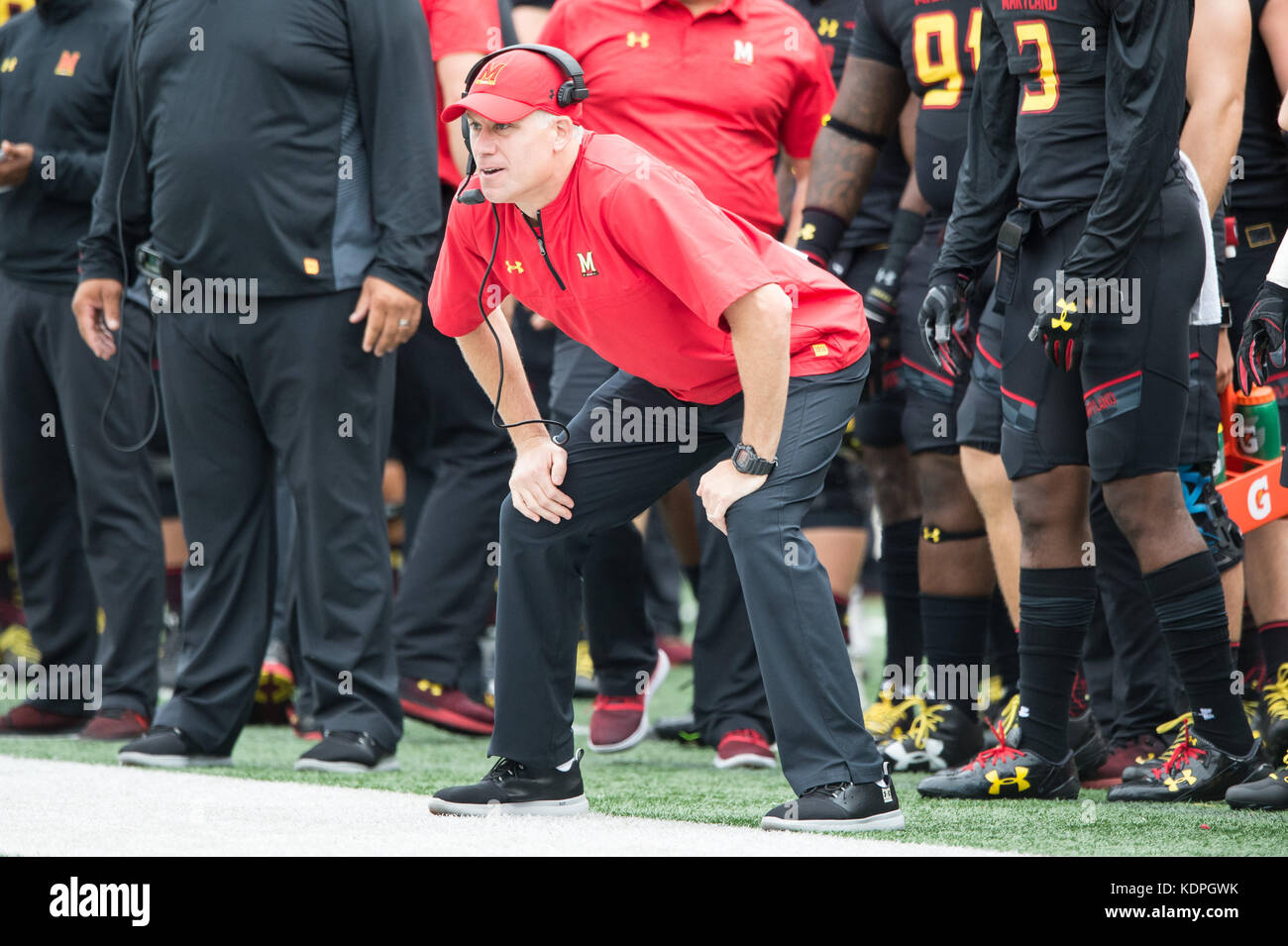 College Park, Maryland, USA. 14th Oct, 2017. Maryland Head Coach DJ ...