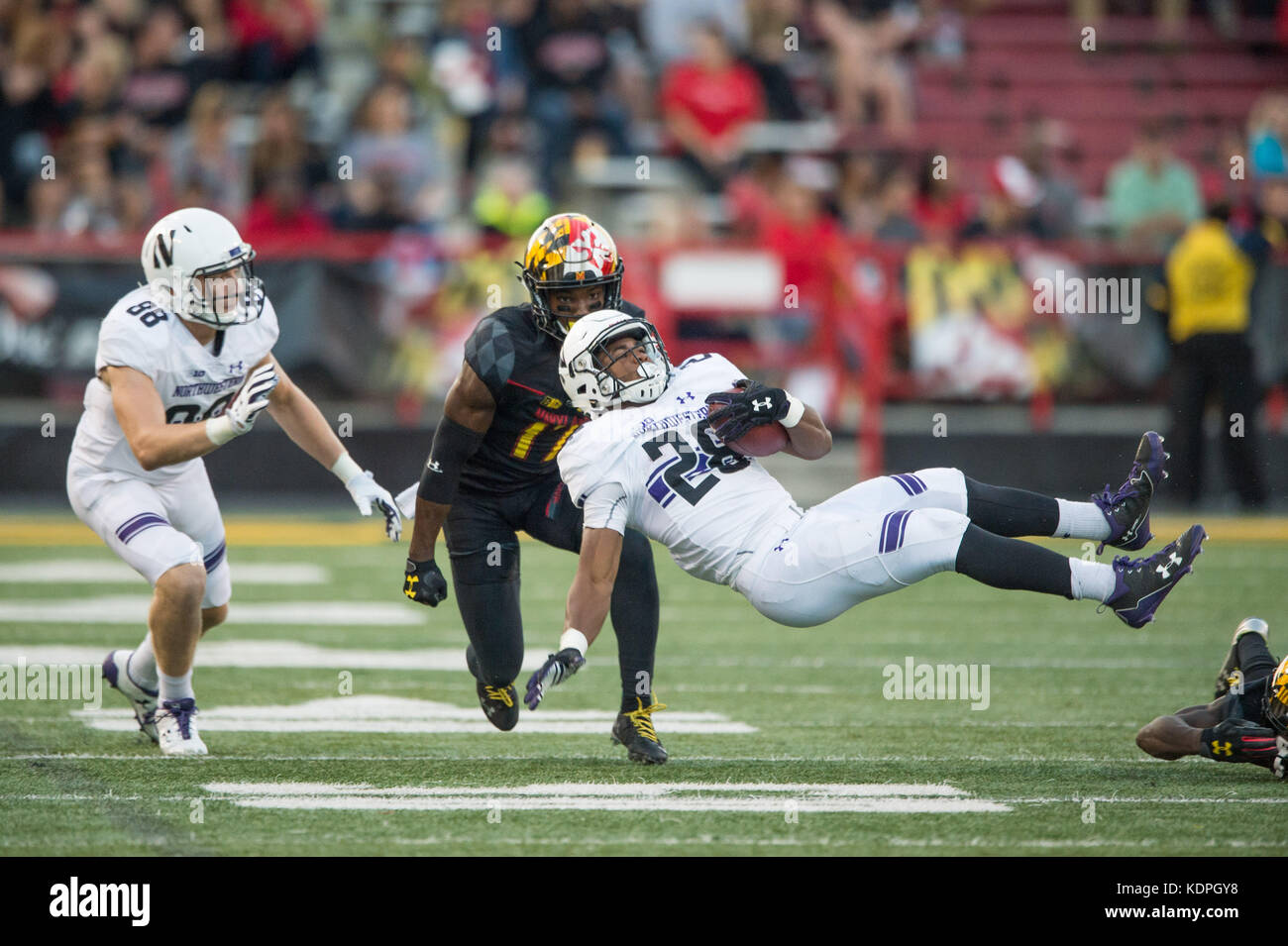 College Park, Maryland, USA. 14th Oct, 2017. Running back JEREMY LARKIN ...