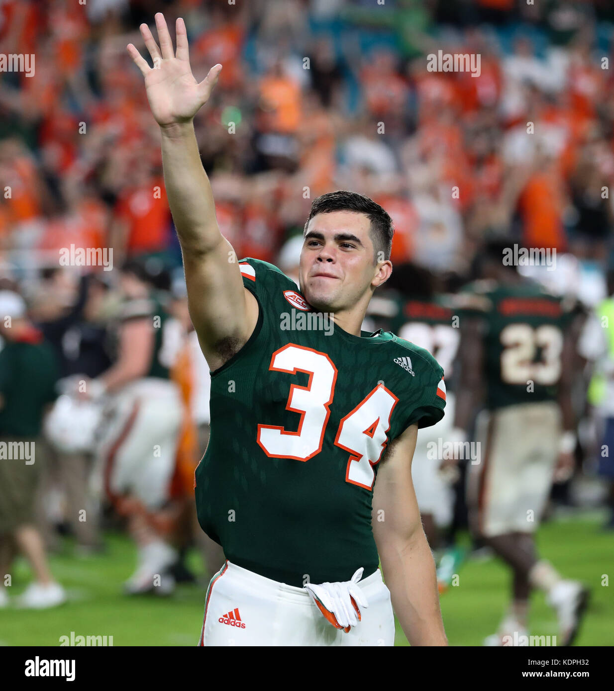 Miami Gardens, Florida, USA. 14th Oct, 2017. Miami Hurricanes wide ...