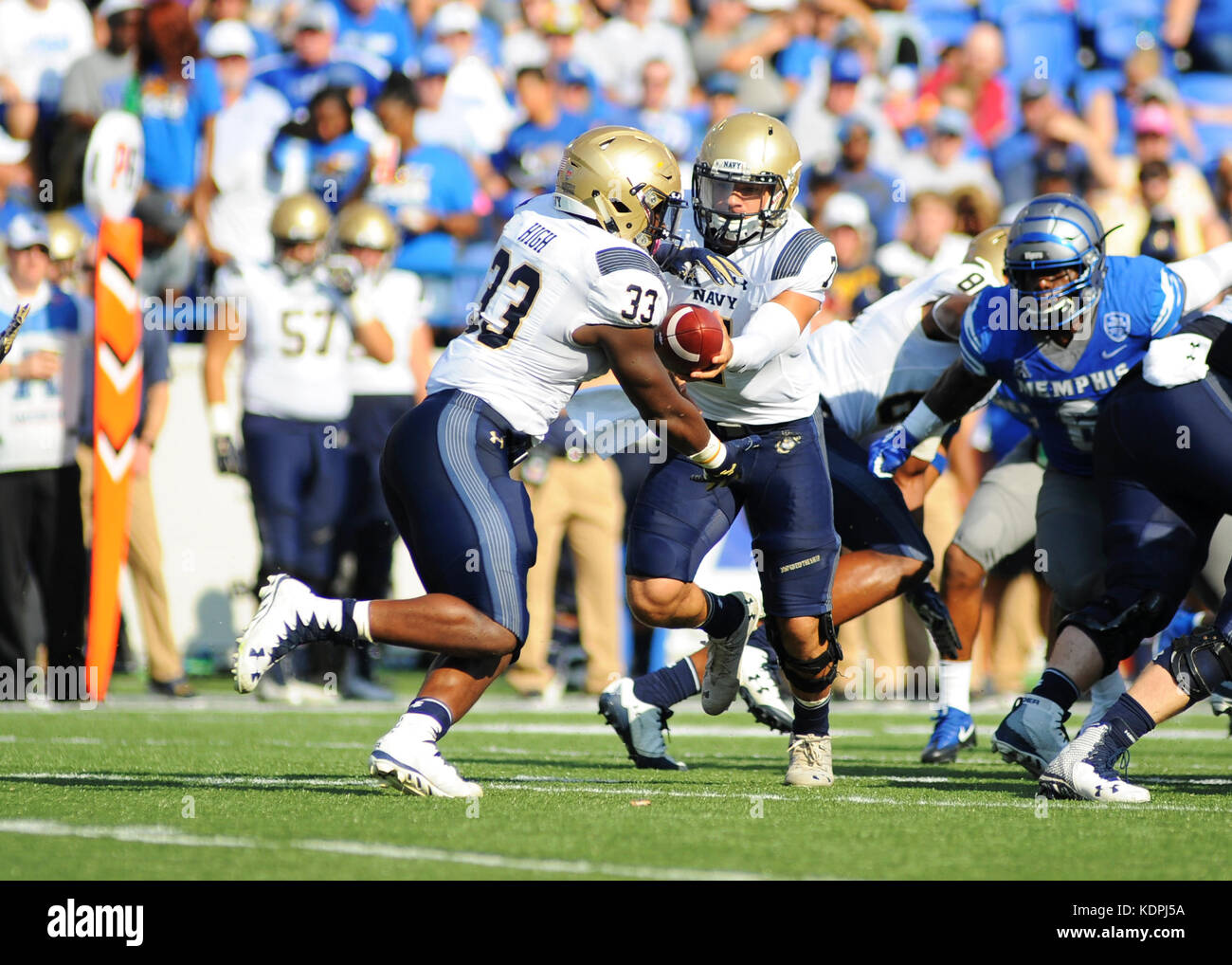 Memphis Tennessee, USA. 14th Oct, 2017. TN, USA; NAVY quarterback ZACH ...