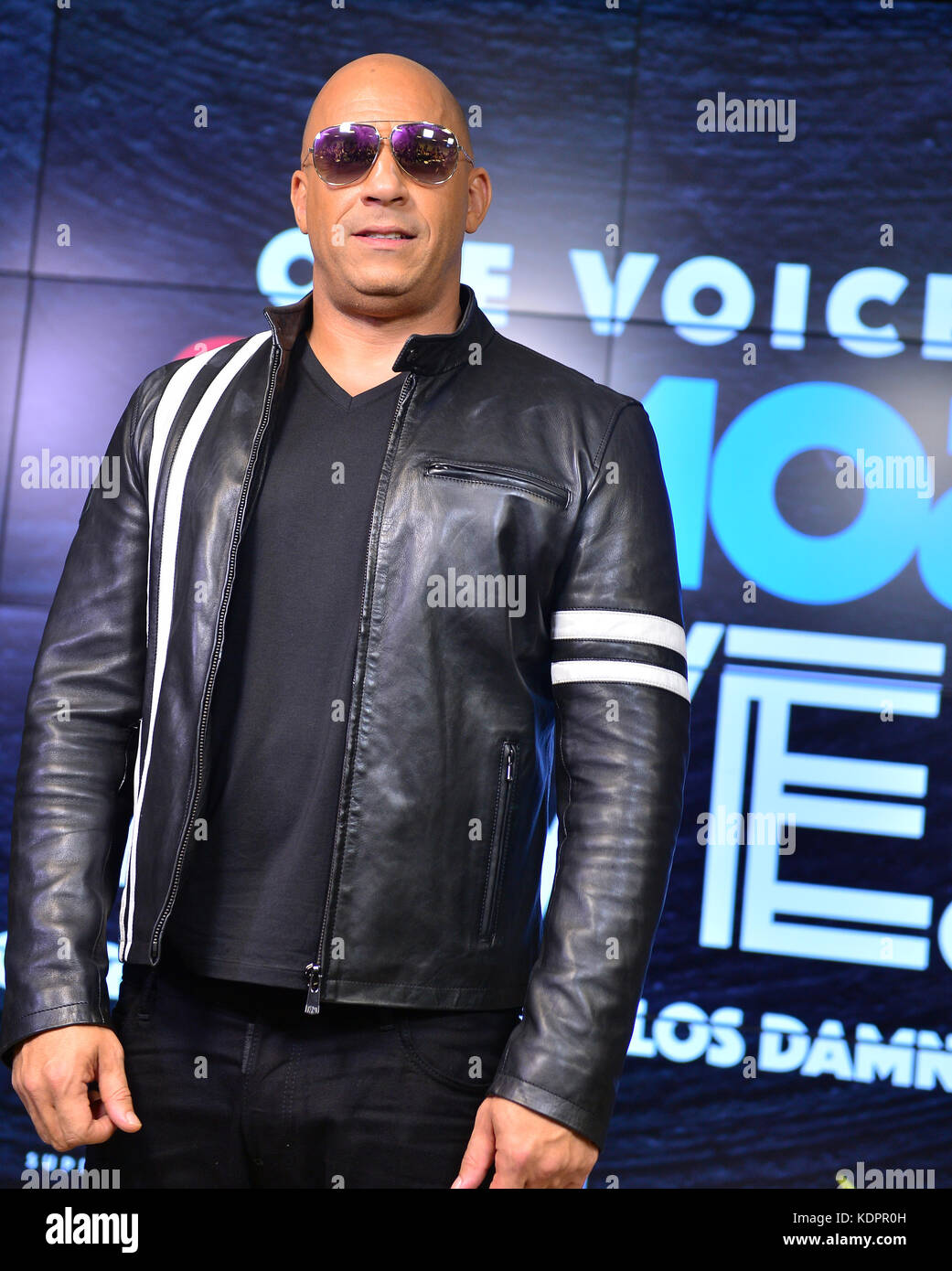 MIAMI, FL - OCTOBER 14: Vin Diesel poses in the pressroom at One Voice ...