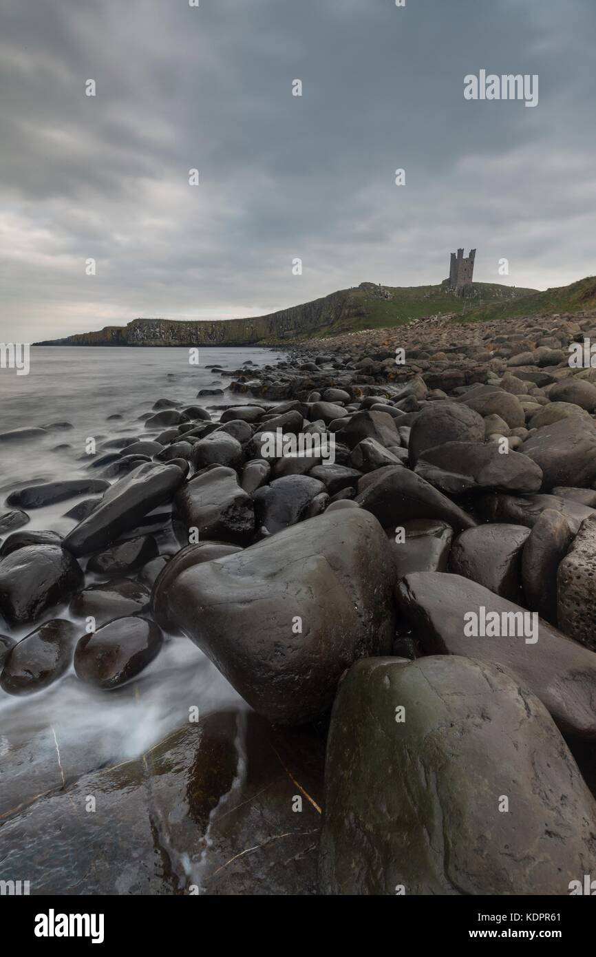 Dunstanburgh Castle, Northumberland, UK. 15th October, 2017. Storm ...