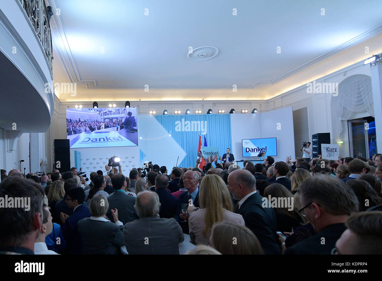 Vienna, Austria. 15 October 2017. Election party of list of Sebastian ...
