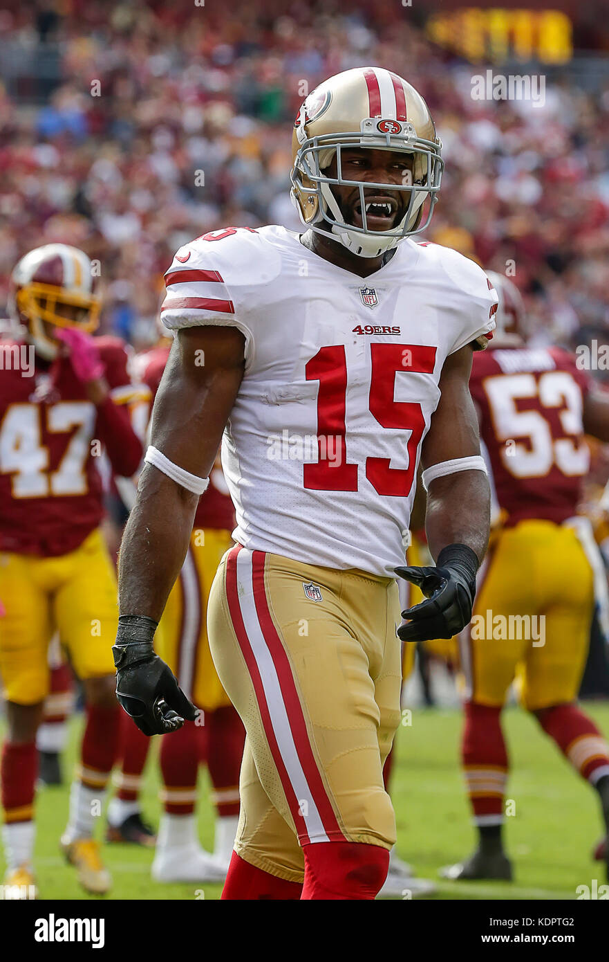 Landover, MD, USA. 15th Oct, 2017. San Francisco 49ers WR #15 Pierre ...