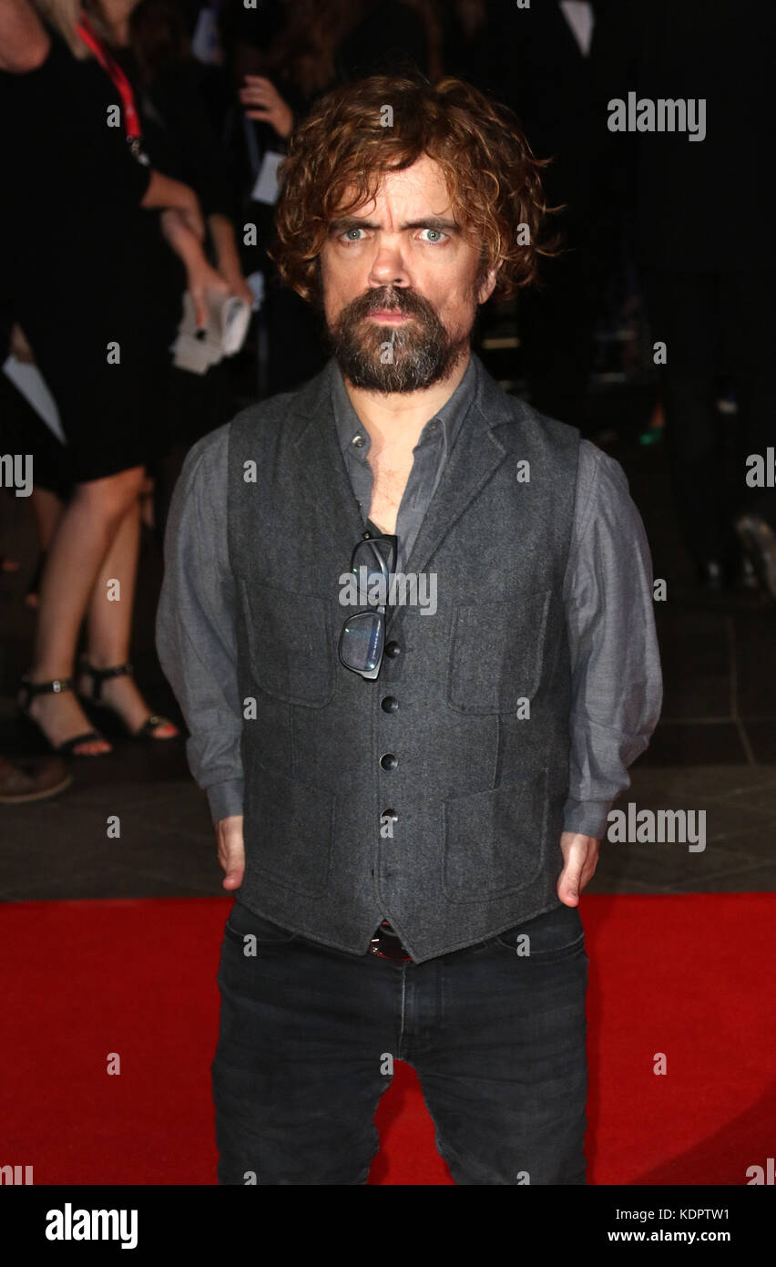 London, UK. 15th Oct, 2017. Peter Drinklage, Three Billboards Outside ...