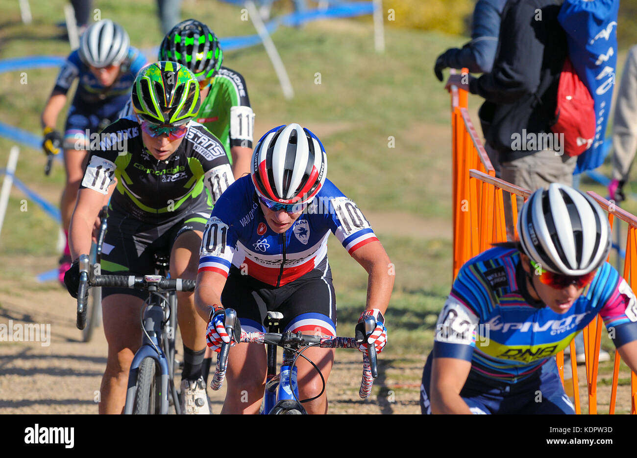 October 14, 2017 - An early breakaway group, including the French ...