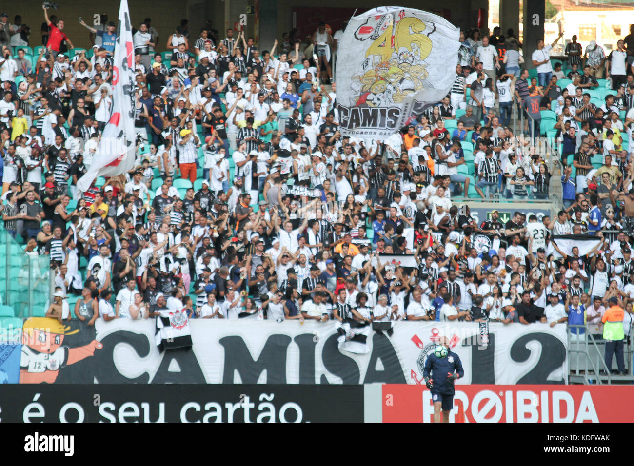 Salvador, Brazil. 15th Oct, 2017. Corinthians fans celebrating during ...