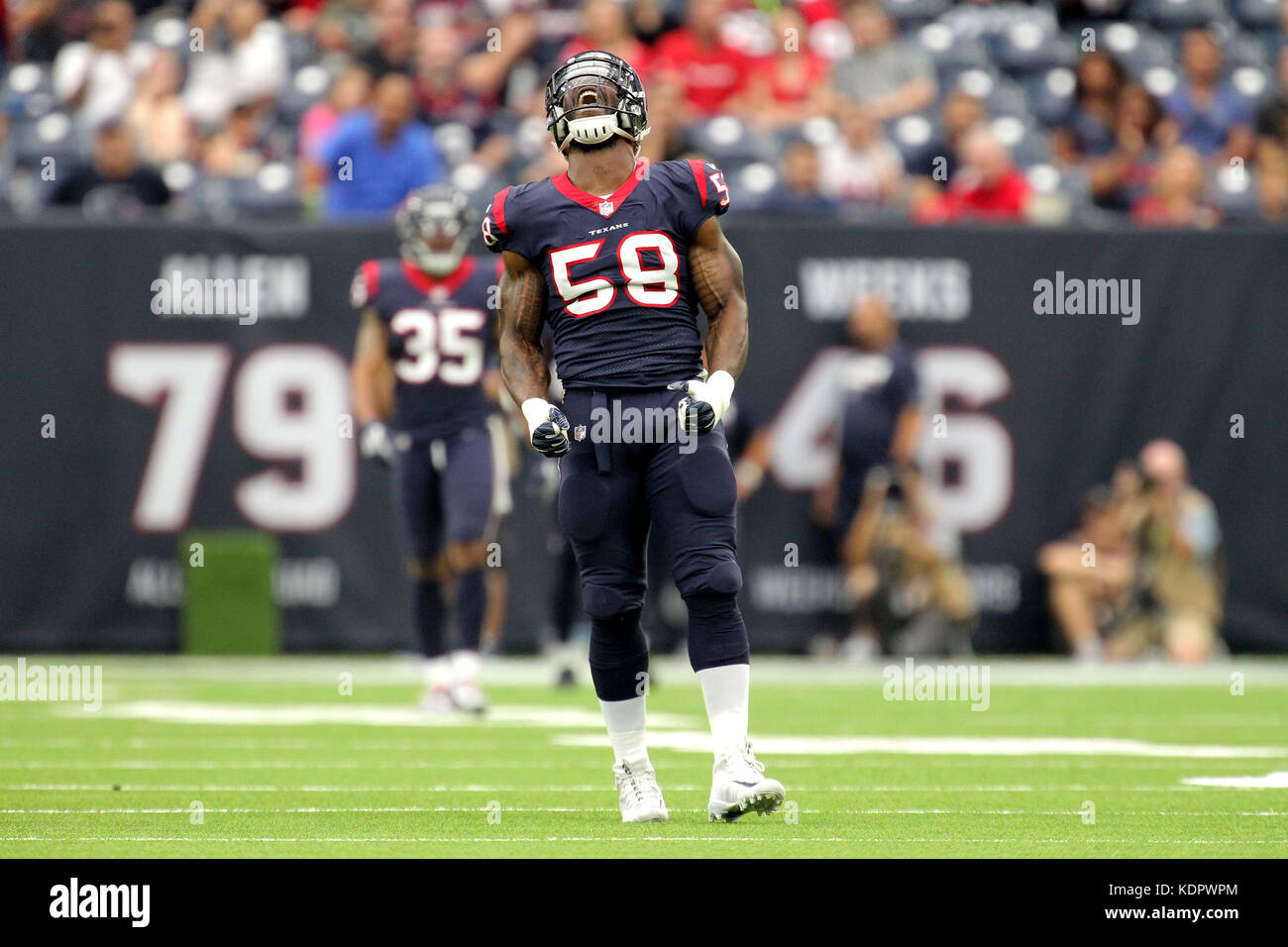 Houston, Texas, USA. 15th Oct, 2017. Houston Texans linebacker Lamarr ...