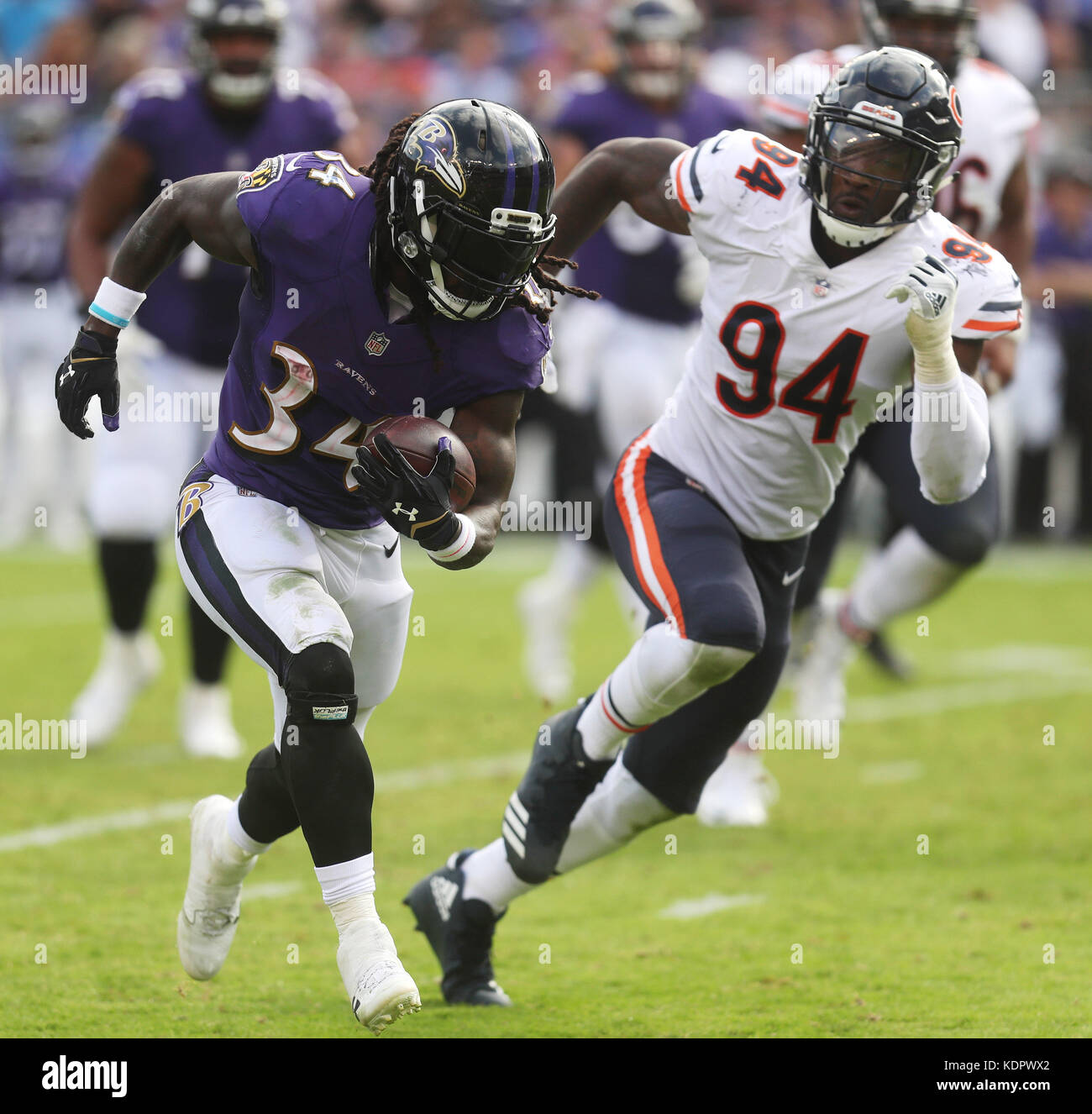 Baltimore Ravens RB Alex Collins (34) in action during a game against ...