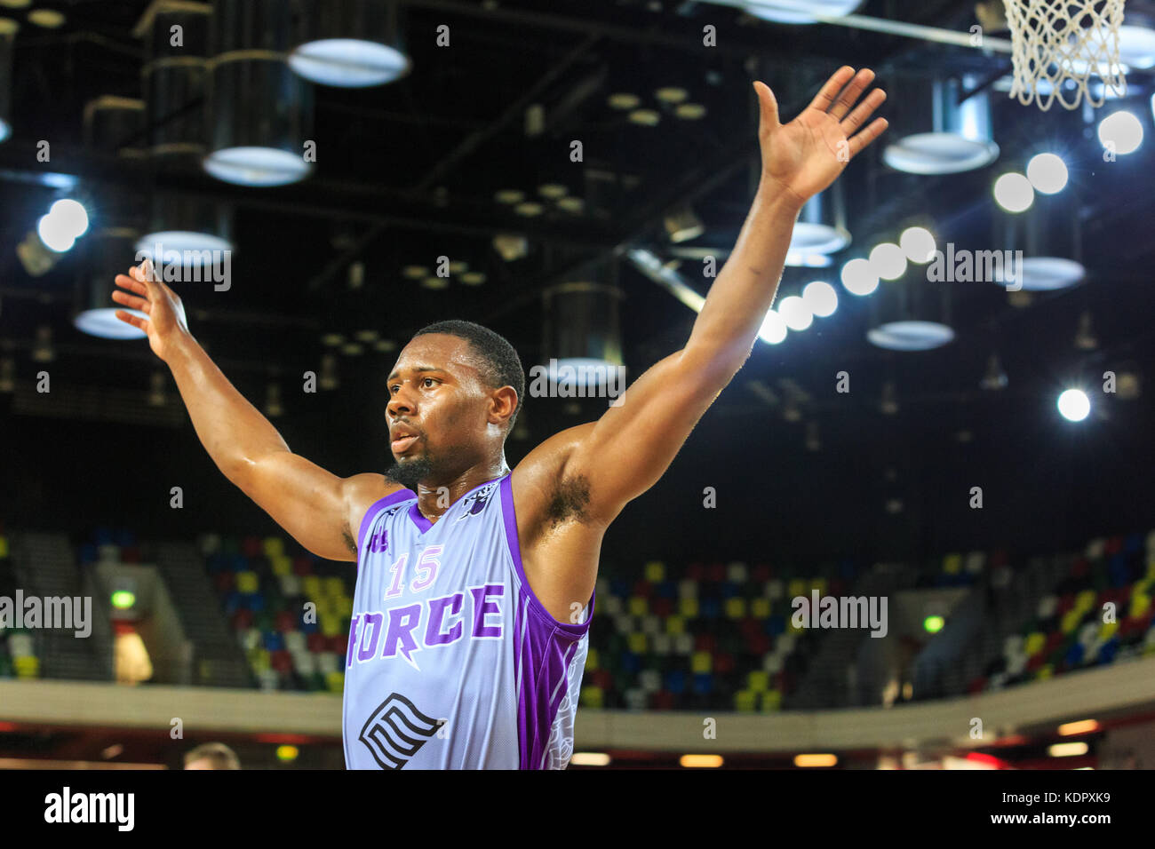 London, UK, 15th Oct 2017. Leeds Force player Tre Bennett (15 ...