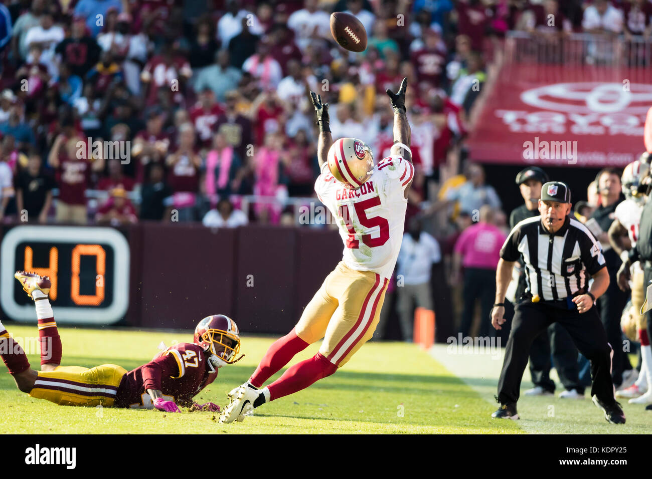Landover, Maryland, USA. 15th Oct, 2017. San Francisco 49ers wide ...