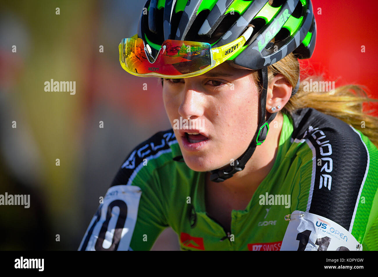 October 14, 2017 - Team Alpha Bicycle racer, Katie Clouse, following ...