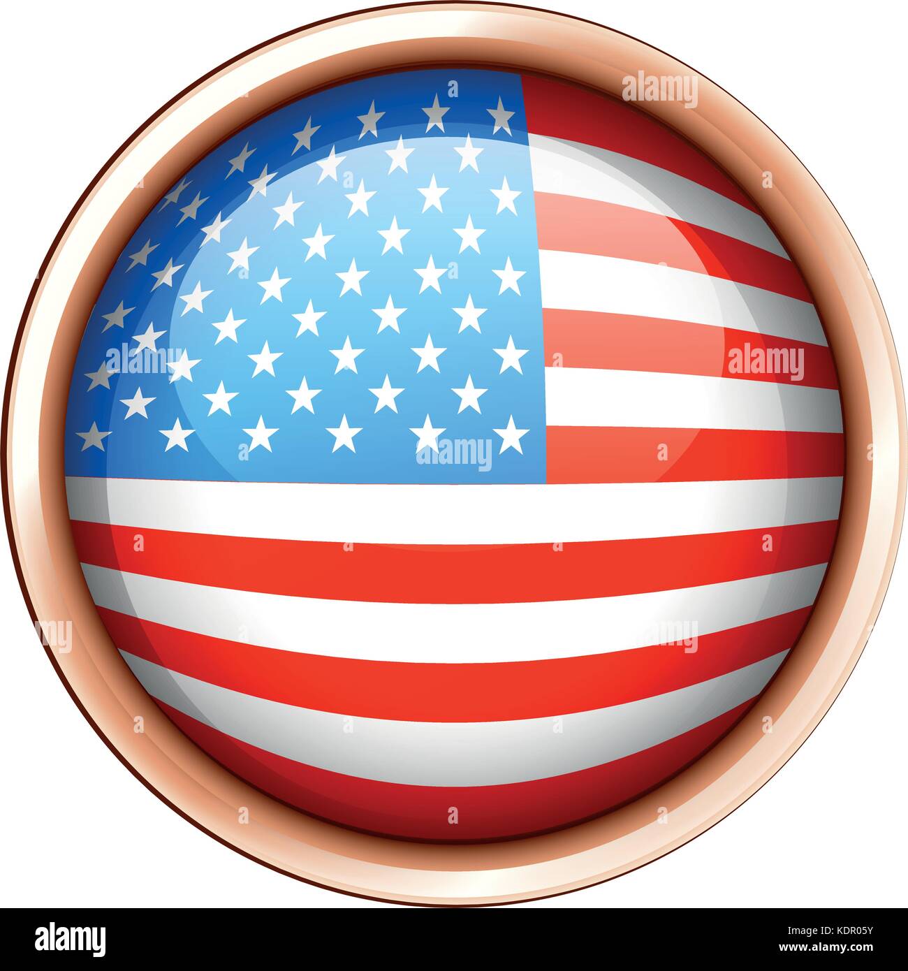 Round badge design for flag of America illustration Stock Vector Image ...