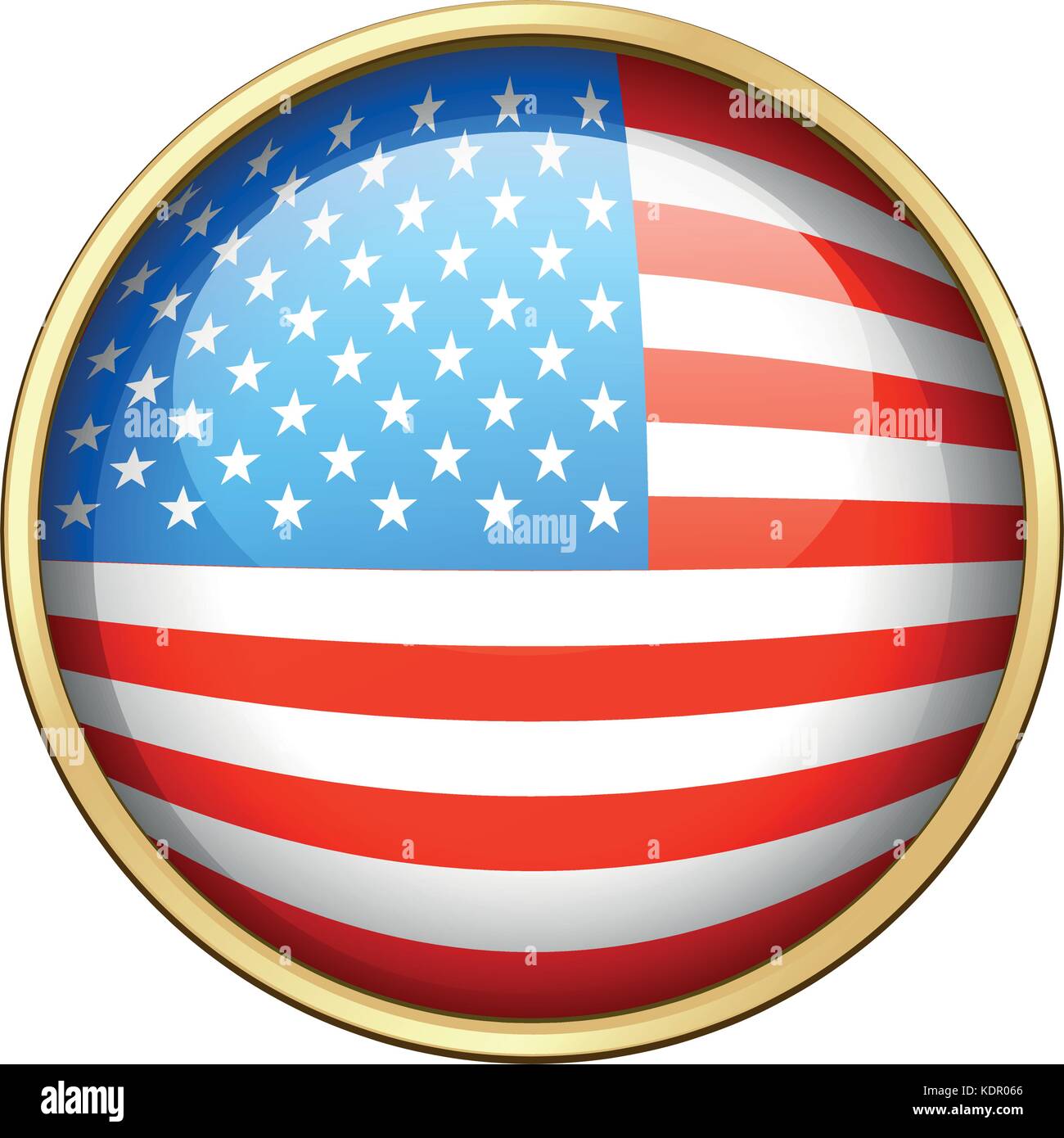 America flag design on round badge illustration Stock Vector Image ...