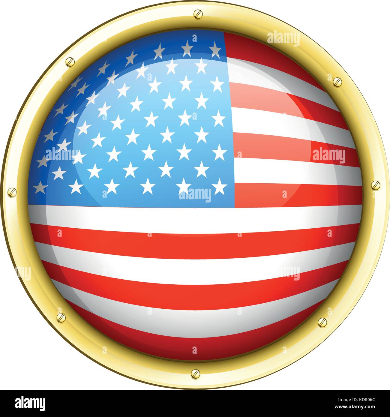 Flag of America on round frame illustration Stock Vector Image & Art ...