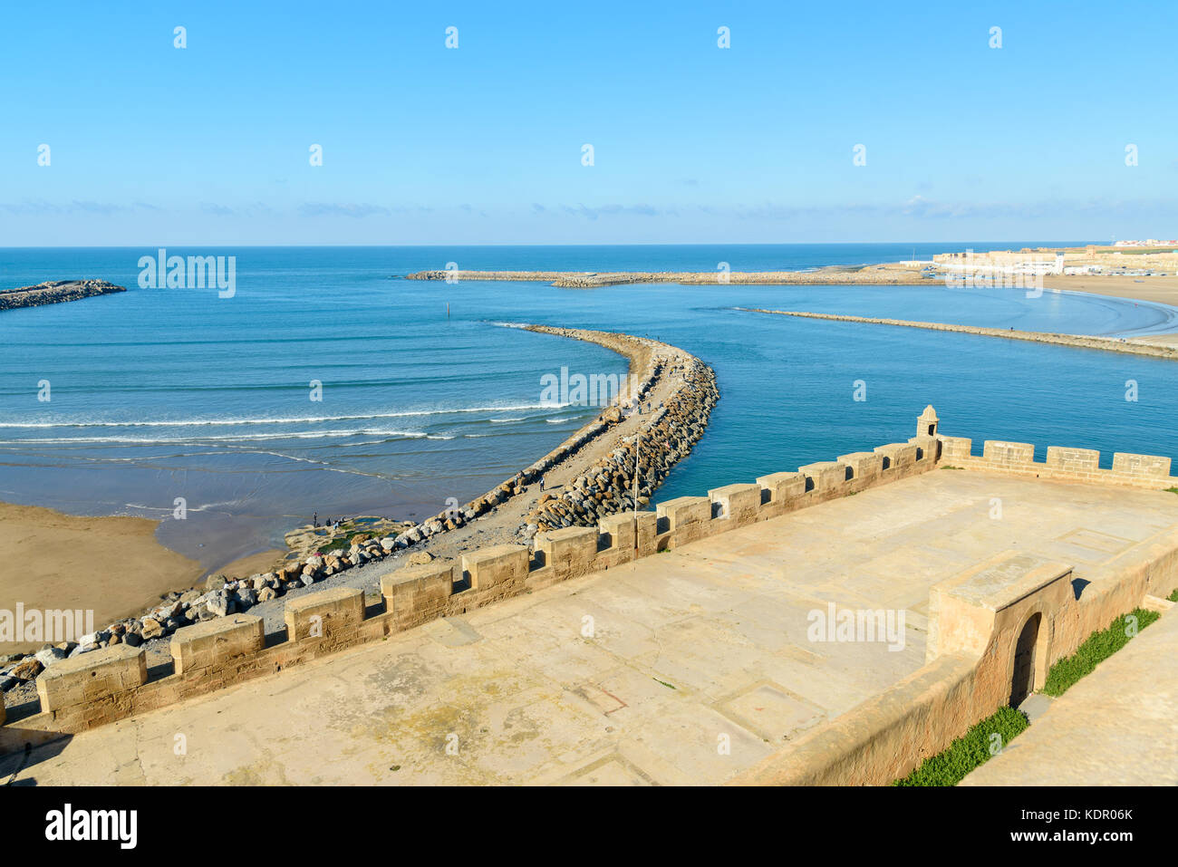 View on Atlantic ocean from the Kasbah Fortress in Rabat, Morocco Stock ...