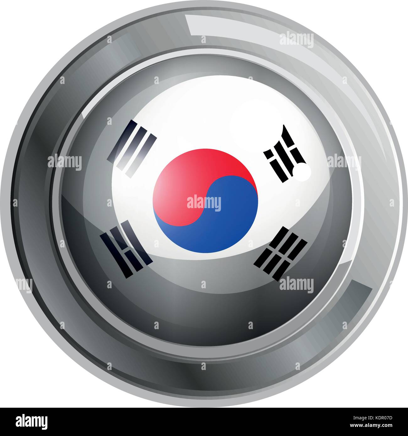 South Korea flag on round badge illustration Stock Vector Image & Art ...