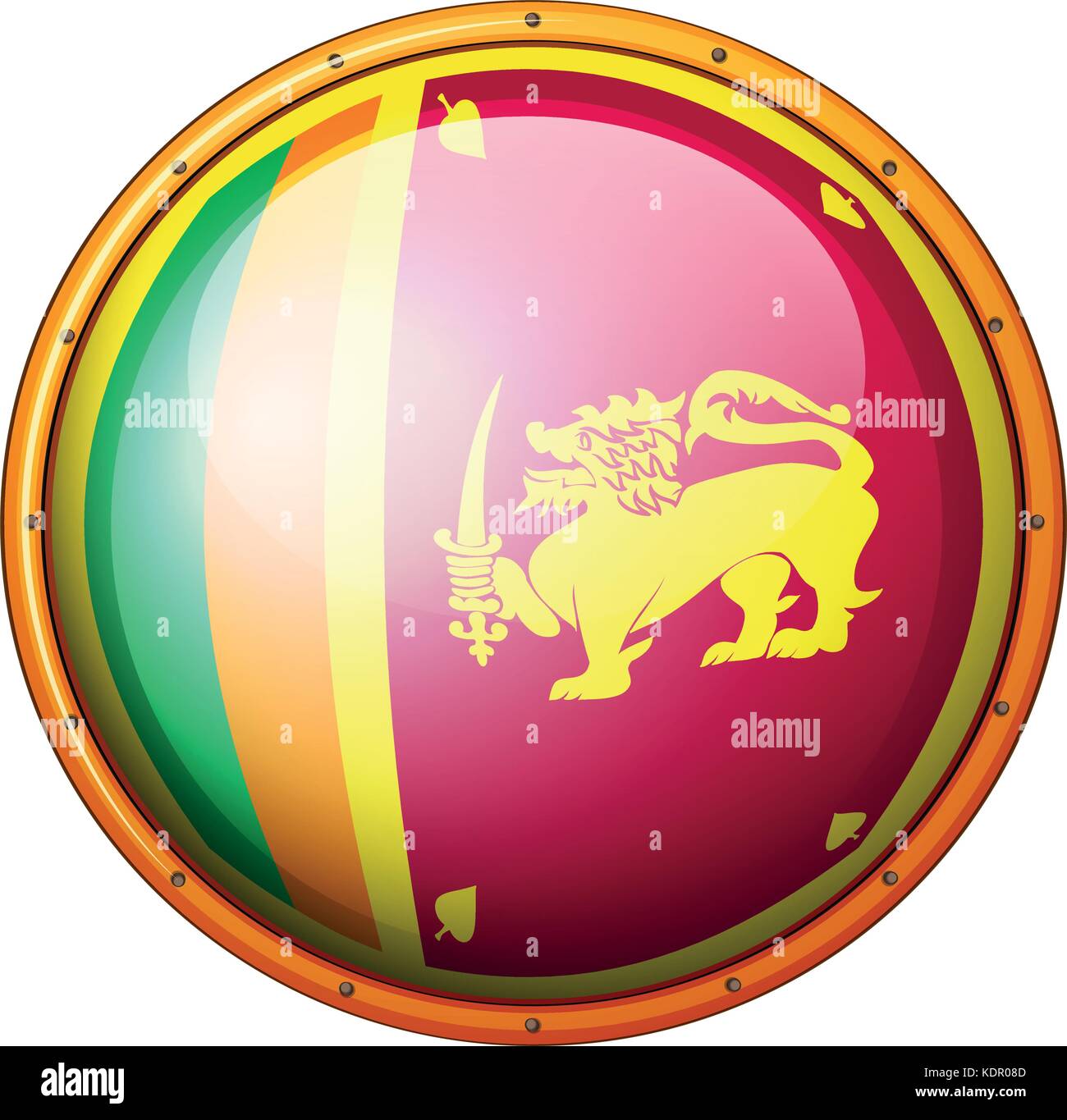 Flag of Srilanka in round frame illustration Stock Vector Image & Art ...