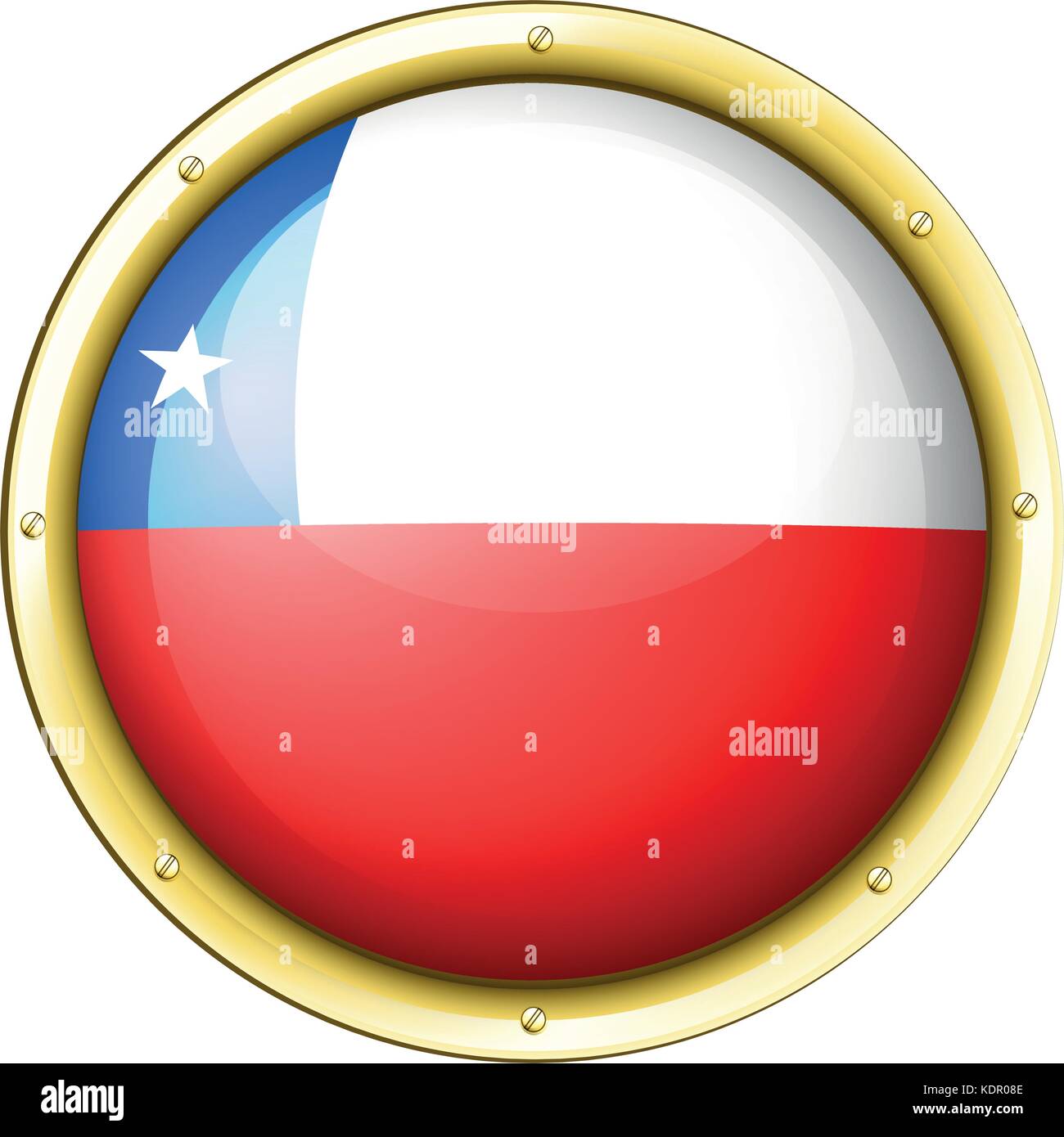 Chile flag on round hi-res stock photography and images - Alamy