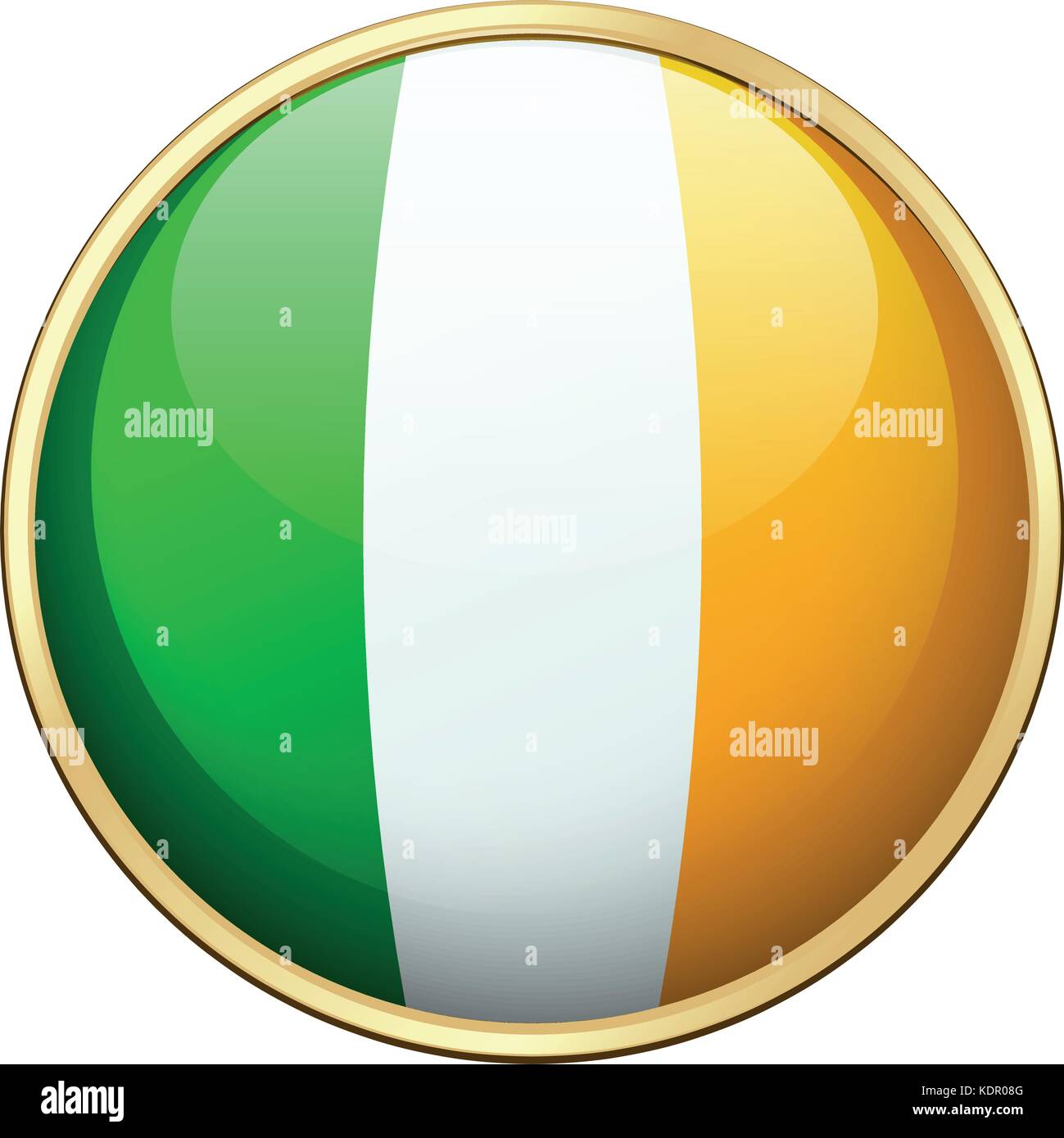 Flag of Ireland in round icon illustration Stock Vector Image & Art - Alamy